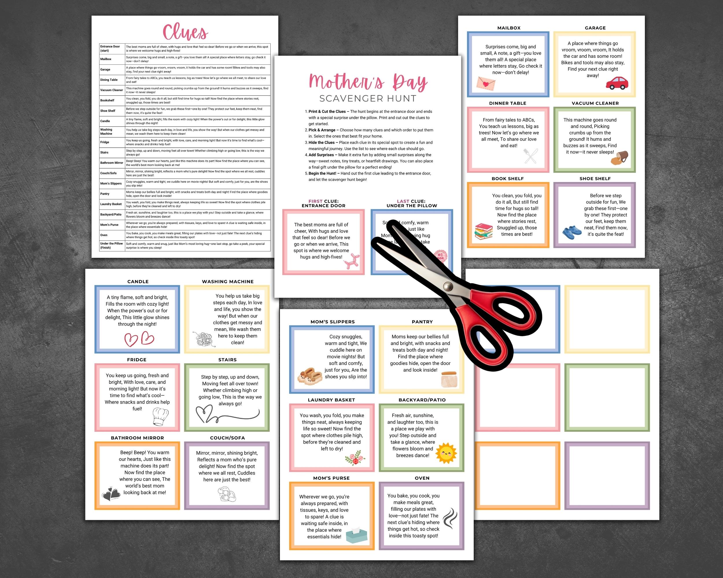 Mother's Day Scavenger Hunt Game | Printable Gift for Mom, Grandma, or ...