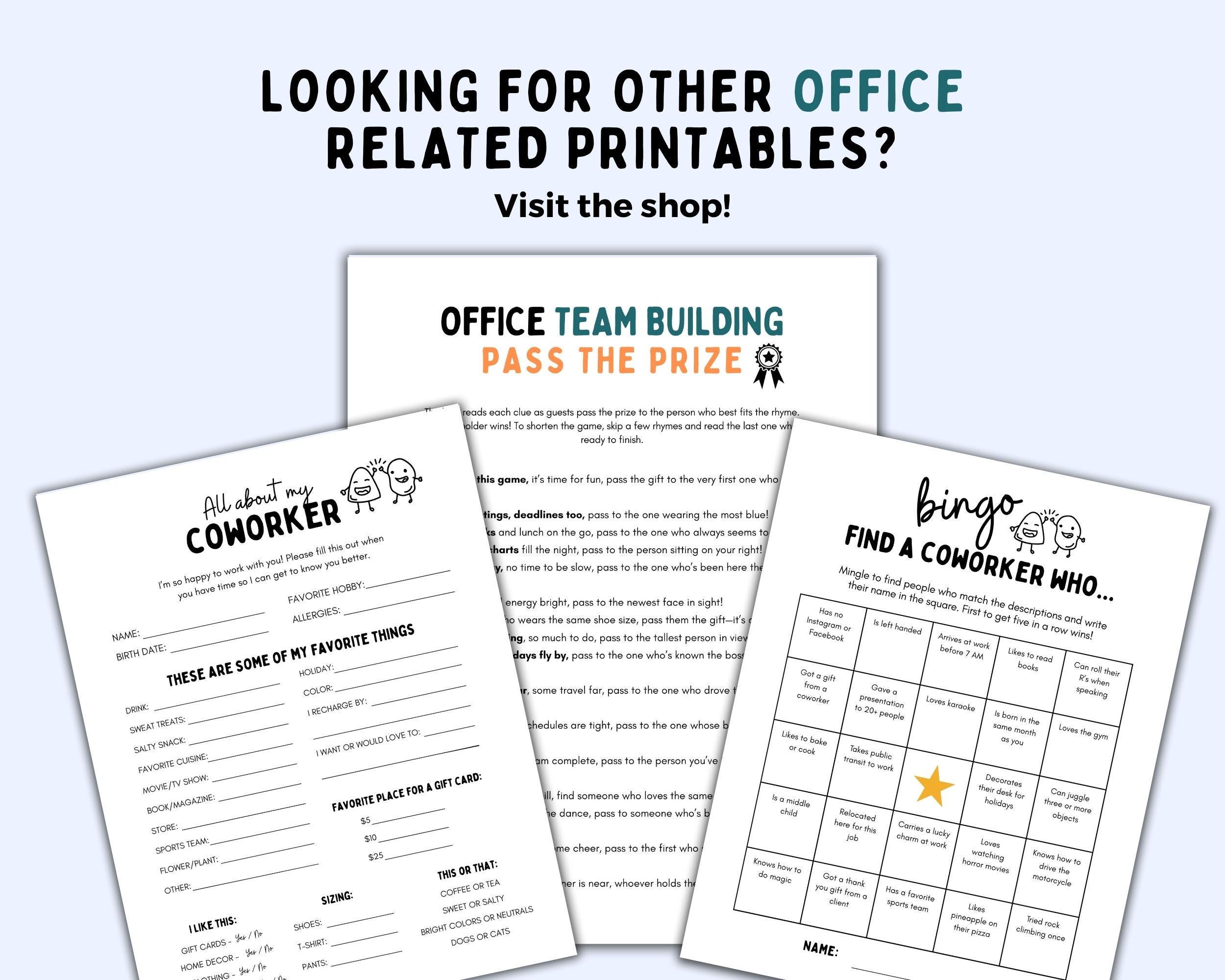 Printable Employee Favorites List | Favorite Things Survey | All About ...