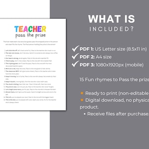 Pass the Prize Teacher Edition | Pass the Gift Teacher Game | Teacher ...
