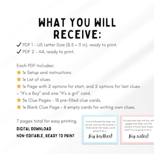 Pregnancy Announcement Scavenger Hunt for Siblings | Printable Baby ...