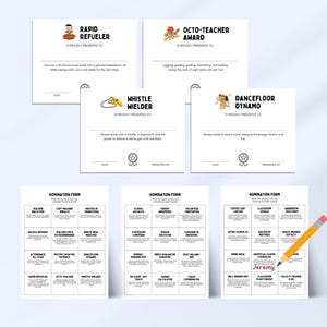 Funny Teacher Awards | Printable Staff Awards for Teachers| Team Games ...