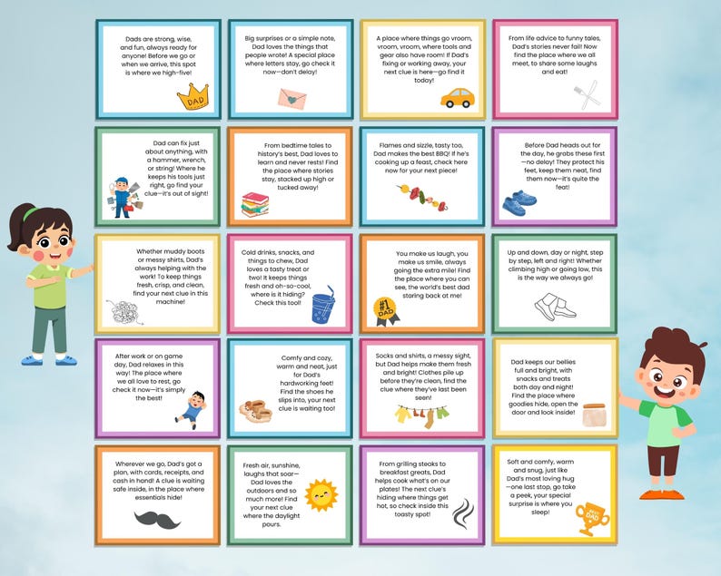 Father’s Day Scavenger Hunt Game for Kids | Printable Father’s Day ...