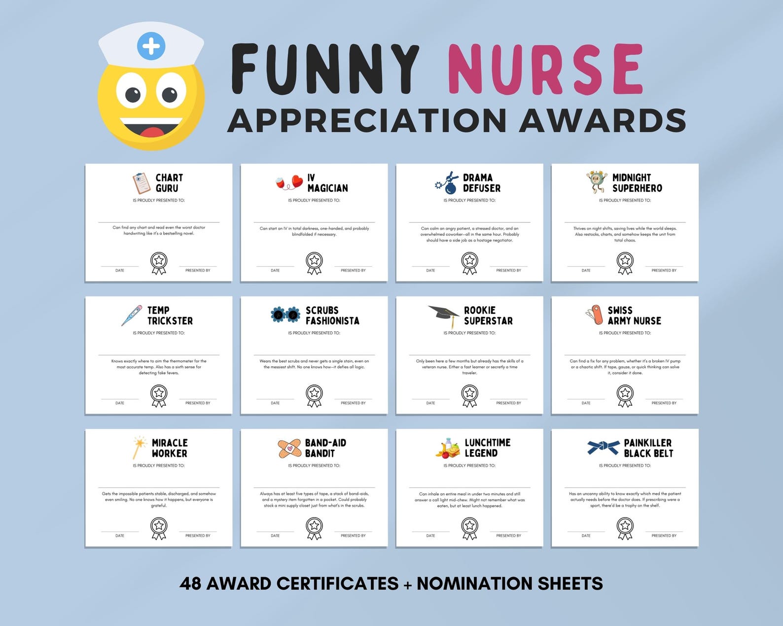 Printable Nurse Superlatives Awards | Funny Nursing Appreciation ...
