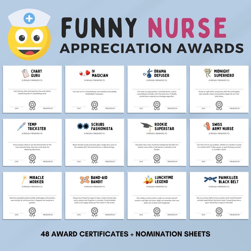 Funny Healthcare Appreciation Awards - Etsy