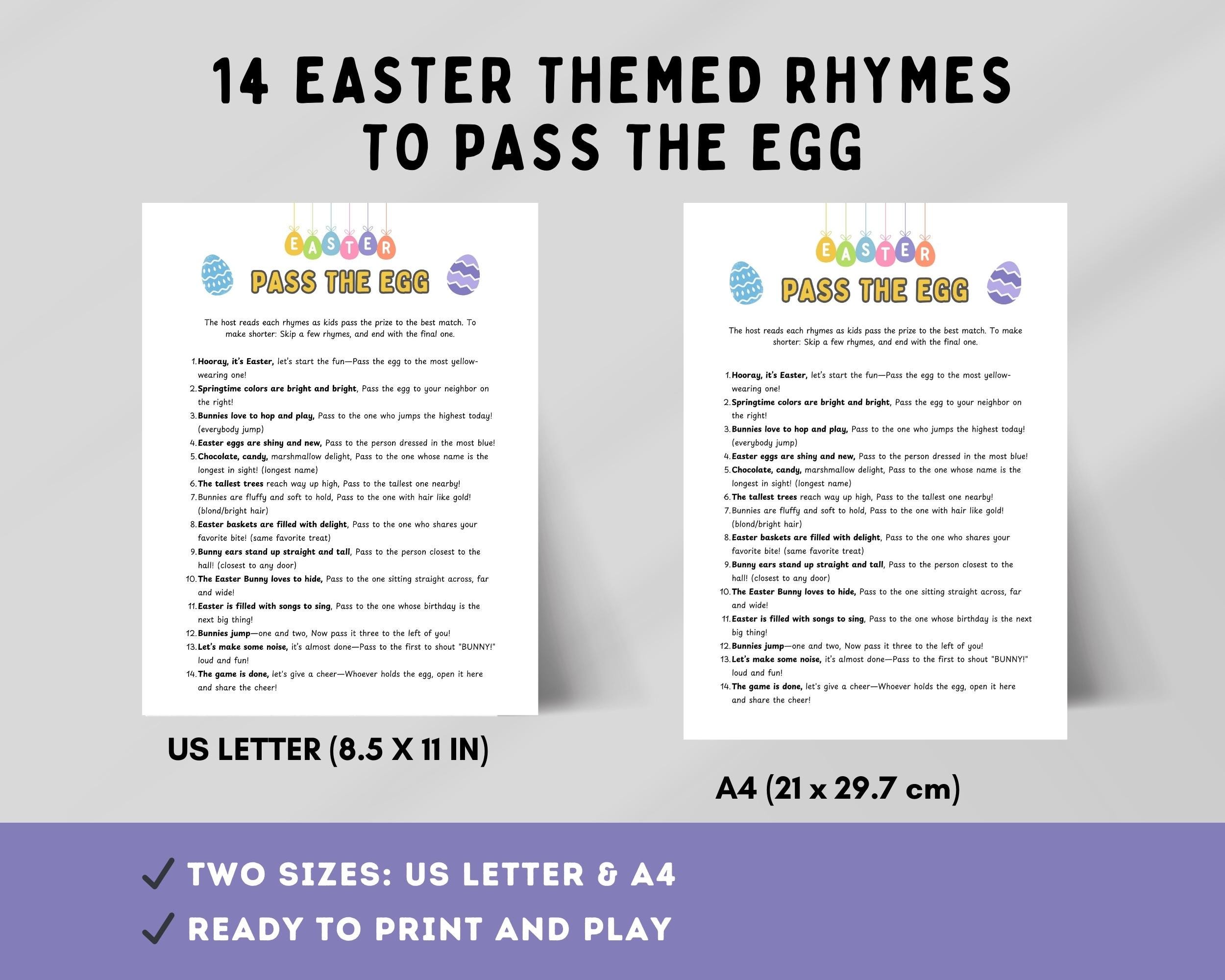 Pass the Prize Easter Game | Printable Easter Gift Exchange Game ...