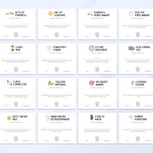 Printable Funny Class Superlatives | End of Year Student Awards ...