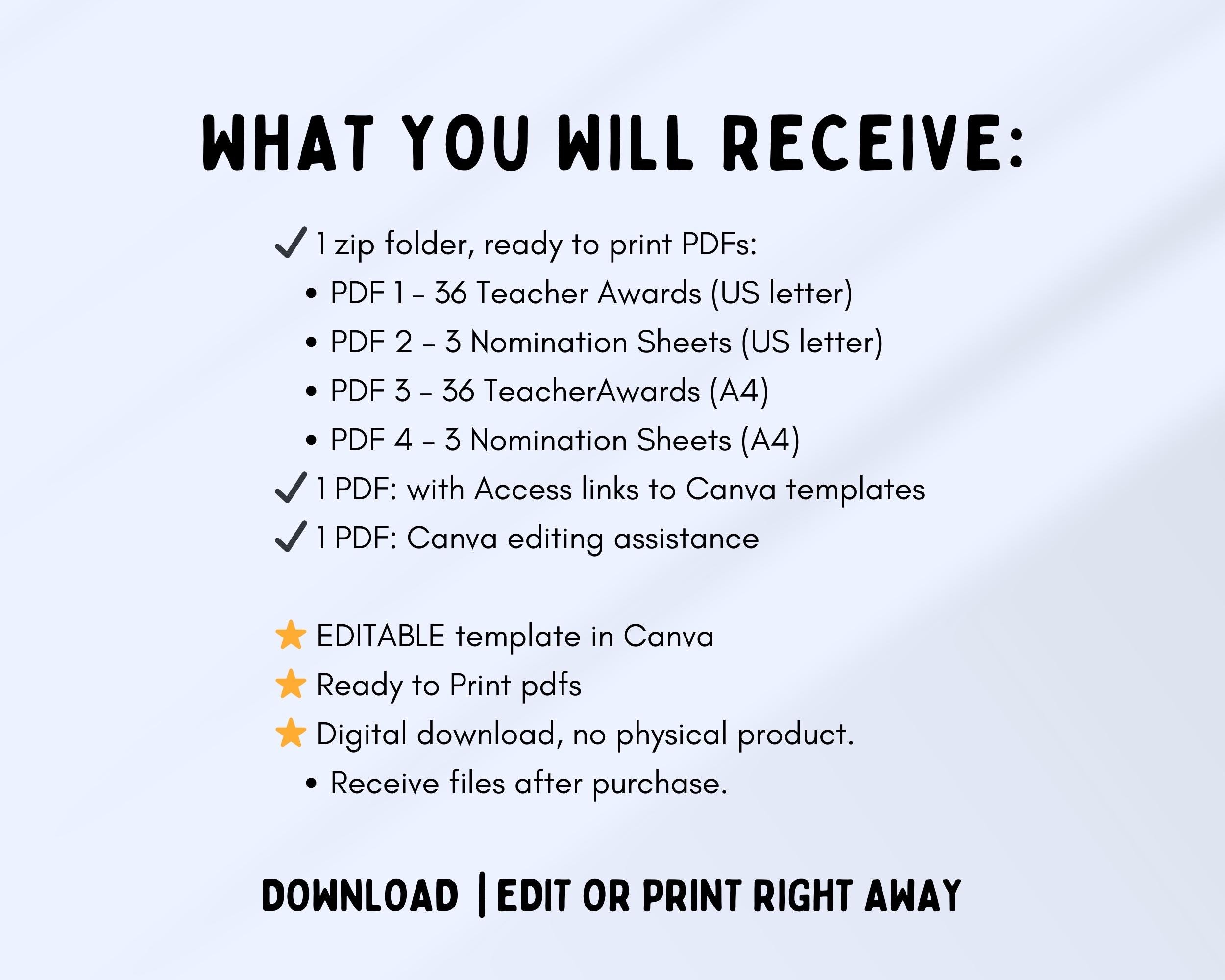 Funny Teacher Awards | Editable Staff Awards for Teachers | Teacher ...