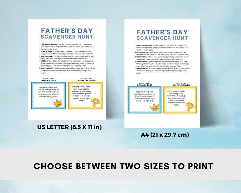 Father’s Day Scavenger Hunt Game for Kids | Printable Father’s Day ...