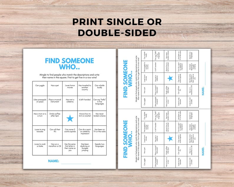 Printable Find Someone Who Bingo | Employee Team Building Games ...