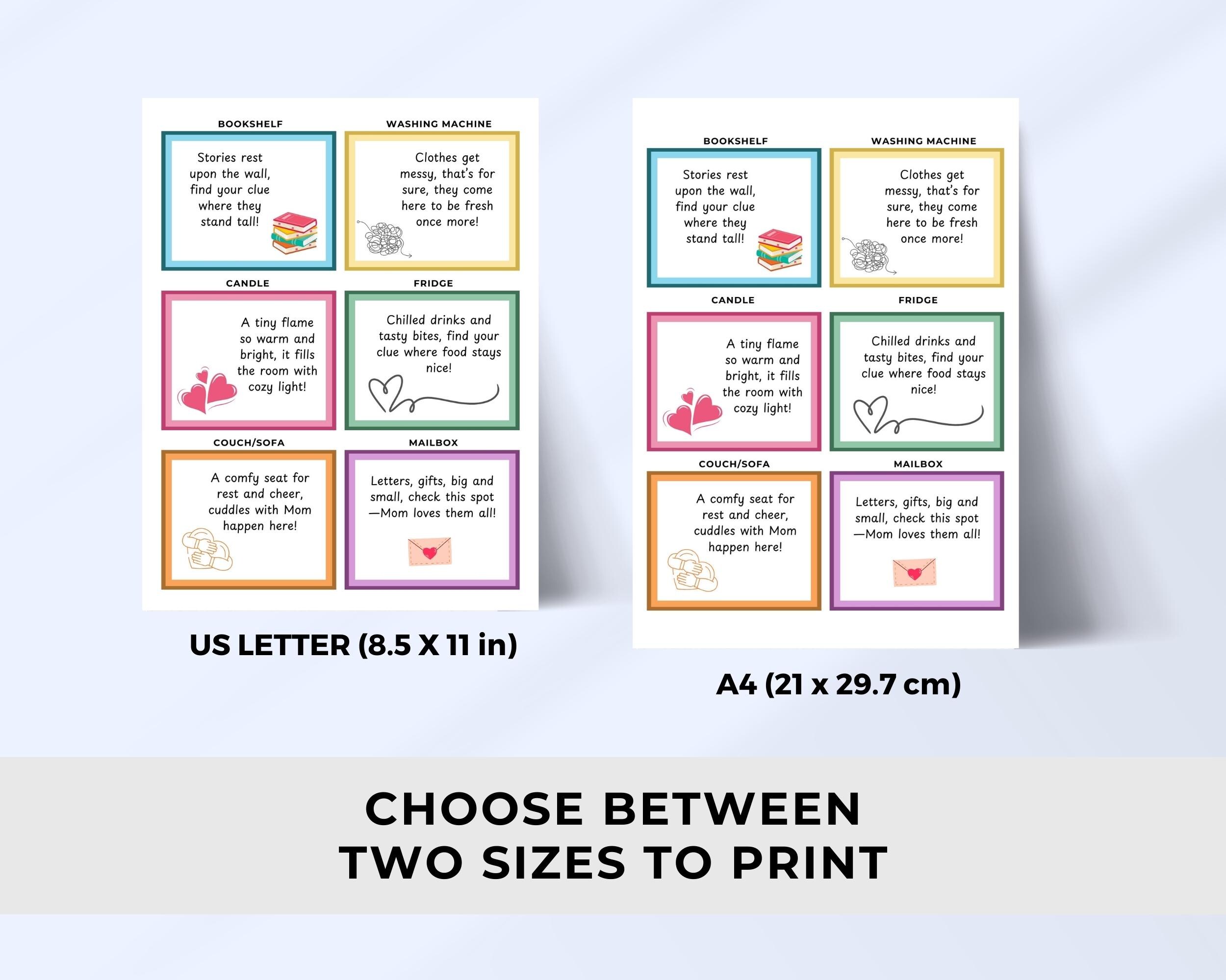 Mother's Day Scavenger Hunt | Printable Trivia Game for Mom | Treasure ...