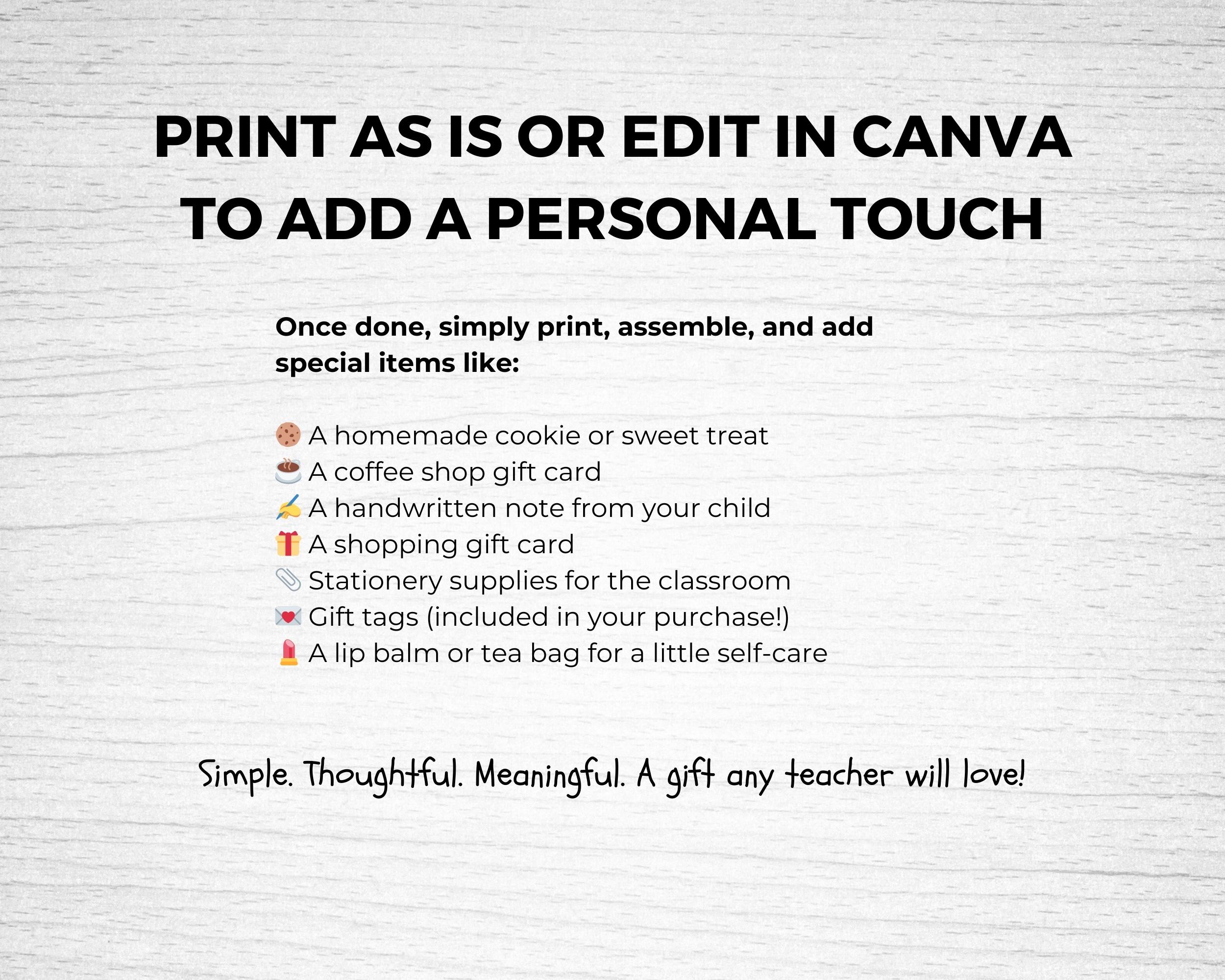 Editable Teacher Appreciation Booklet | DIY Teacher Gift From Kids ...