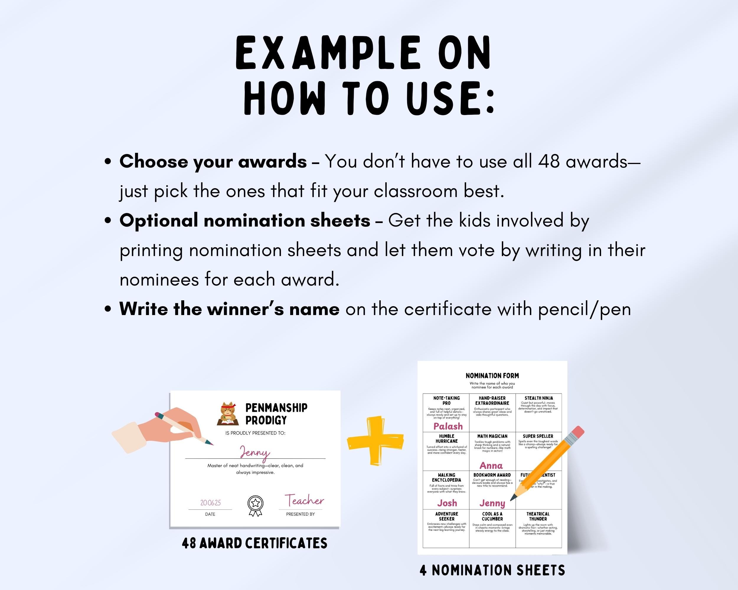 Printable Funny Class Superlatives