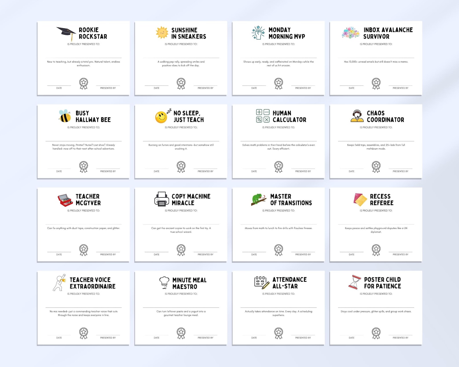 Funny Teacher Awards | Editable Staff Awards for Teachers | Teacher ...