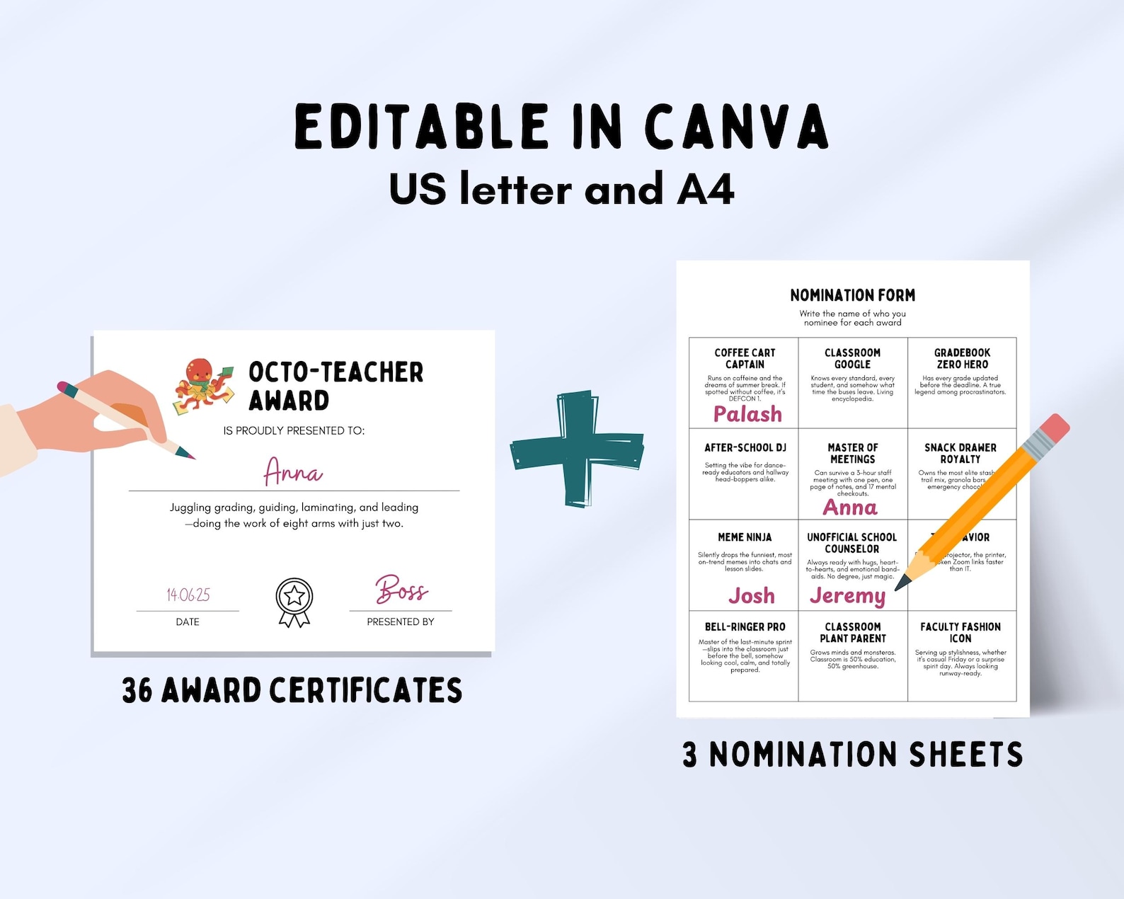 Funny Teacher Awards | Editable Staff Awards for Teachers | Teacher ...