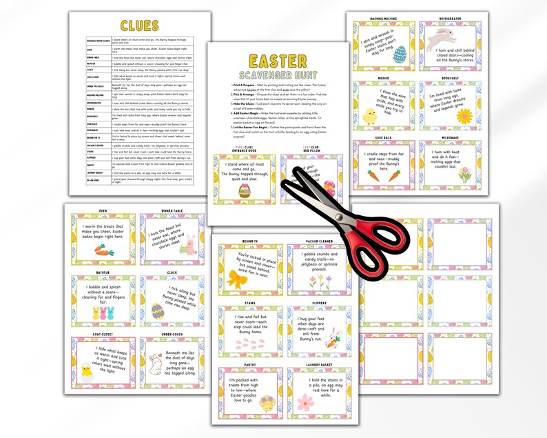 Easter Scavenger Hunt for Teens Printable | Tricky Easter Trivia Cards ...