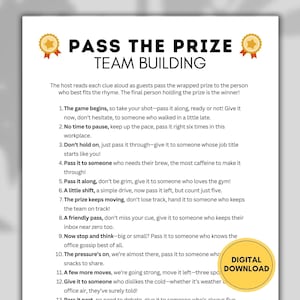 Pass the Prize Office Games Printable | Pass the Present Work Games ...