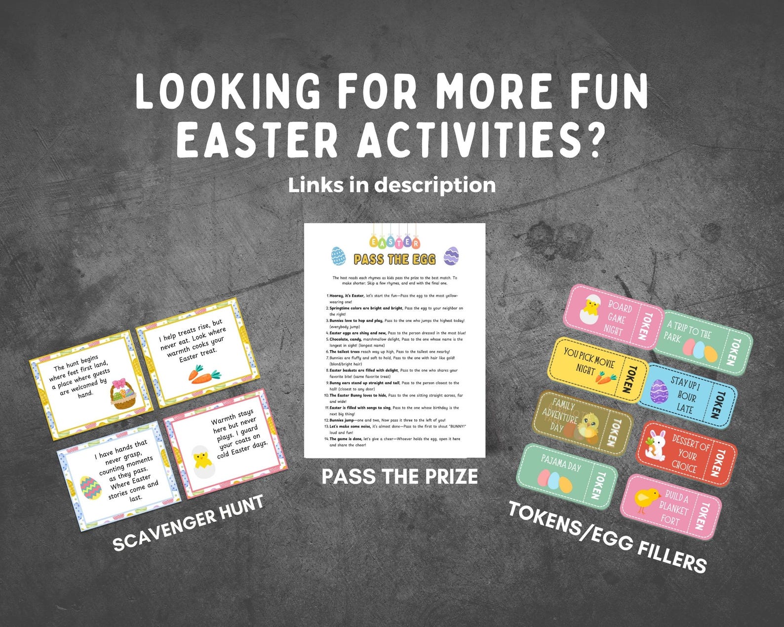 Printable Easter Egg Filler Tokens | Easter Basket Coupons | Easter ...