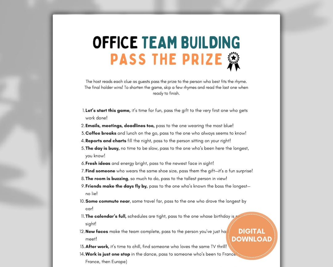 Pass the Gift Coworker Edition | Office Party Pass the Prize Game ...