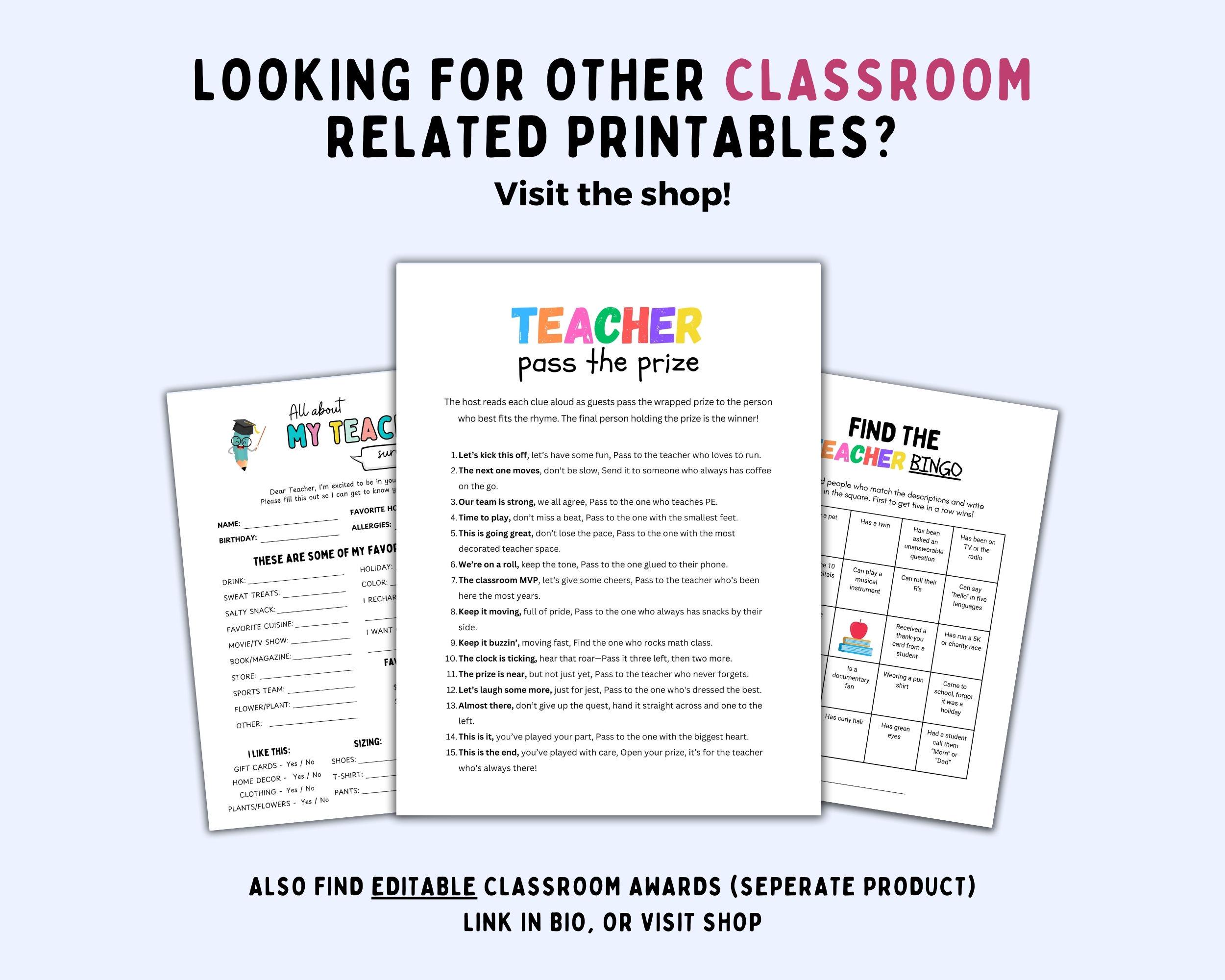 Printable Funny Class Superlatives