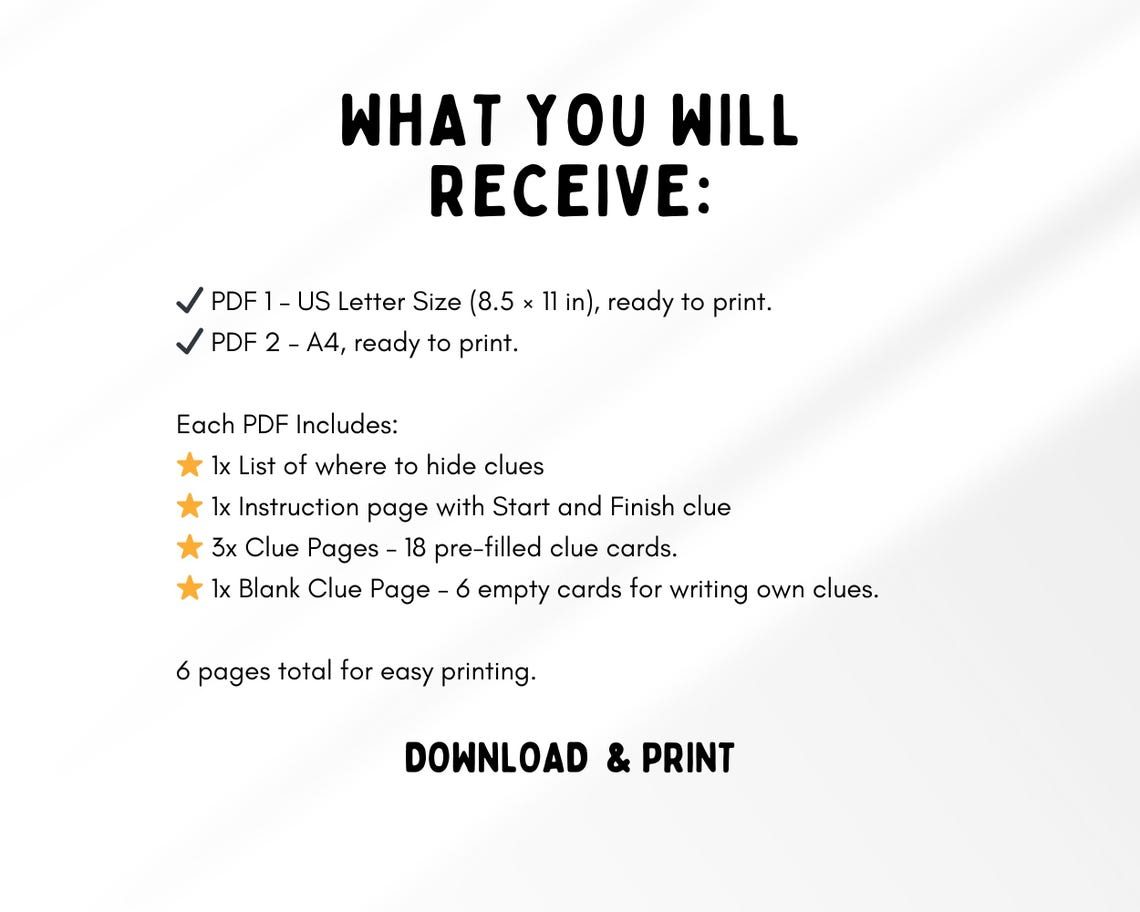 Mother's Day Scavenger Hunt Game | Printable Gift for Mom, Grandma, or ...