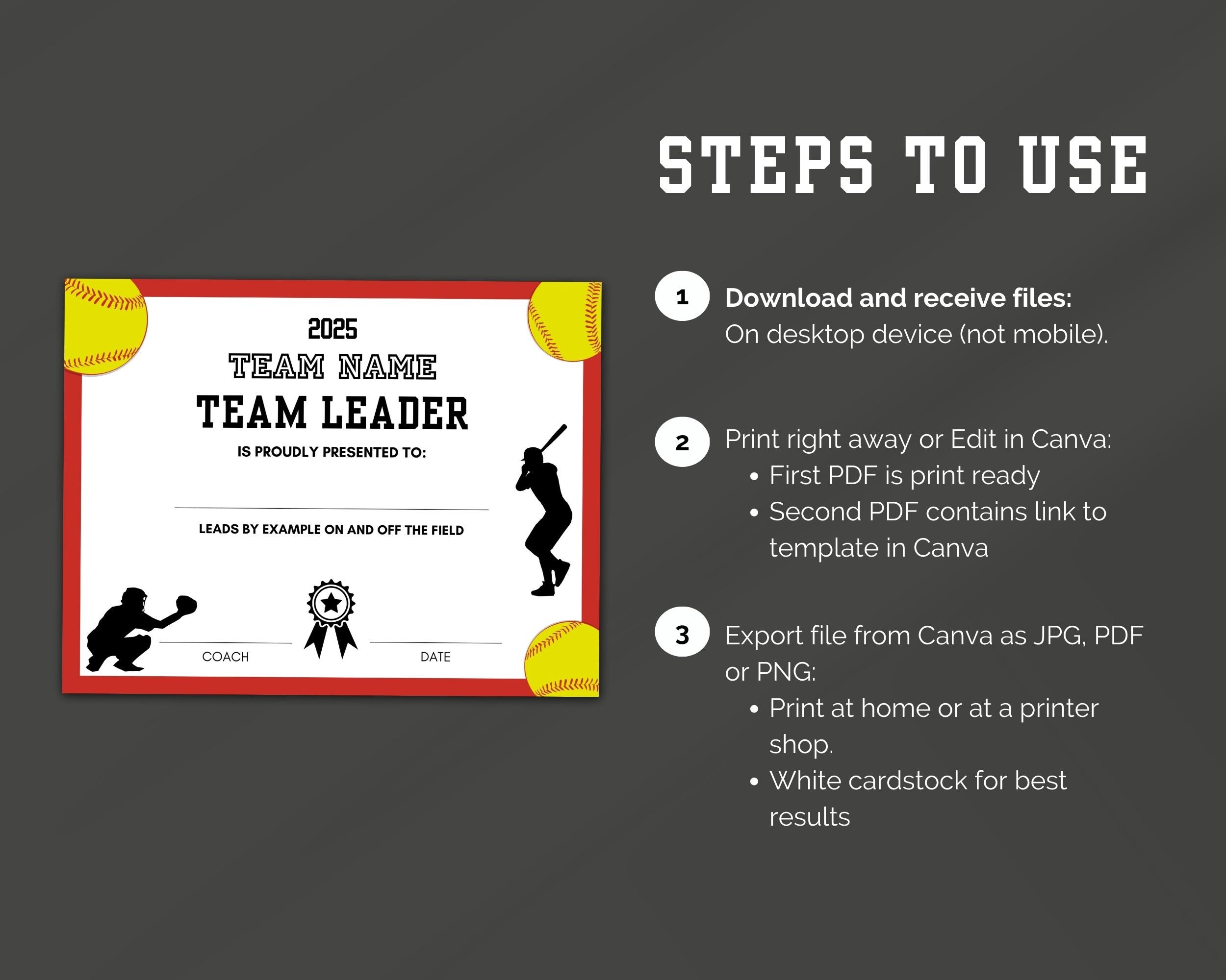 Editable Softball Certificates Template | Most Likely to Superlatives ...