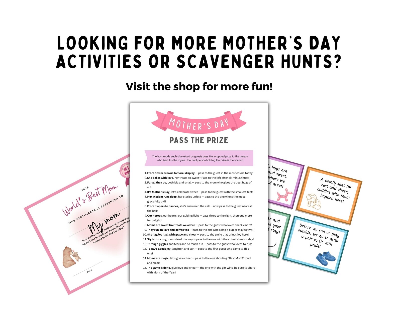 Mother's Day Scavenger Hunt Game | Printable Gift for Mom, Grandma, or ...