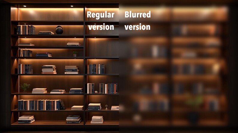 Illuminated Bookshelf Virtual Background: Zoom, Teams, Meet (4K Digital ...