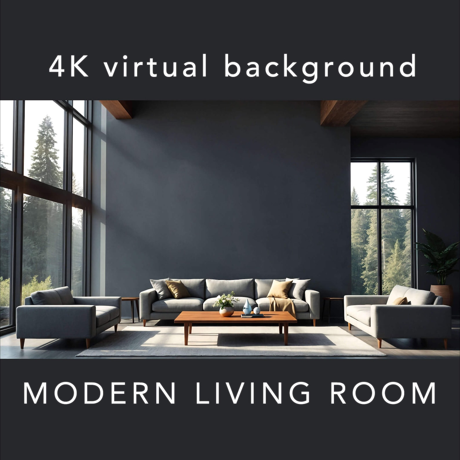 Virtual Livingroom Background for Zoom, Teams, Google Meet, Skype ...