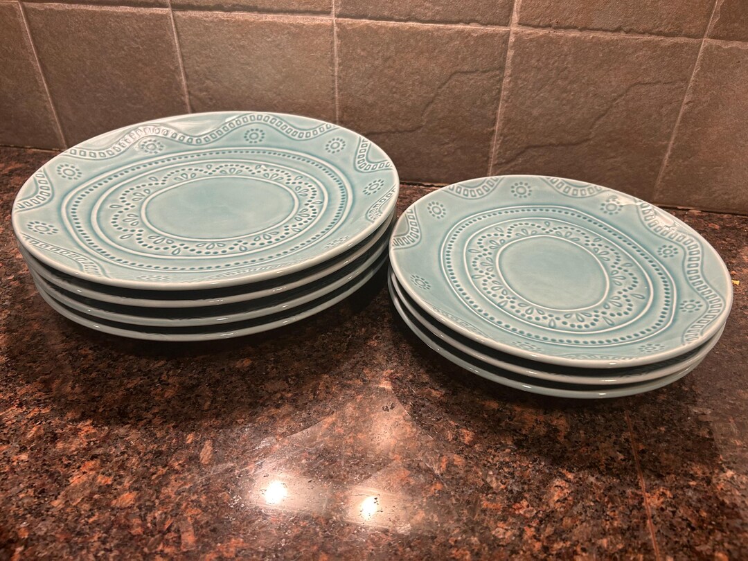 Threshold Kennet Azure Aqua Blue Stoneware Dinner & Salad Plates - Etsy