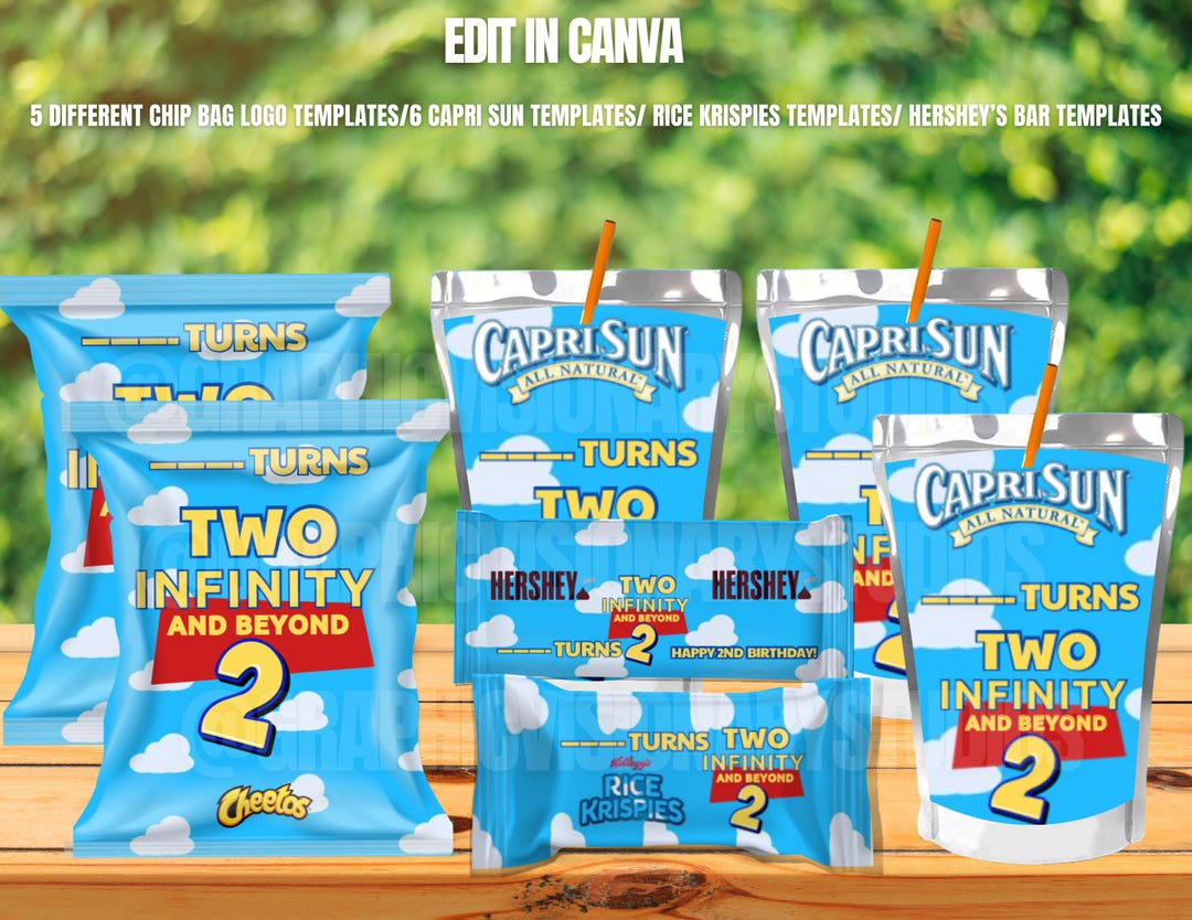 4 Set Custom Snacks: Two Infinity and Beyond 2nd Birthday Party Favor ...