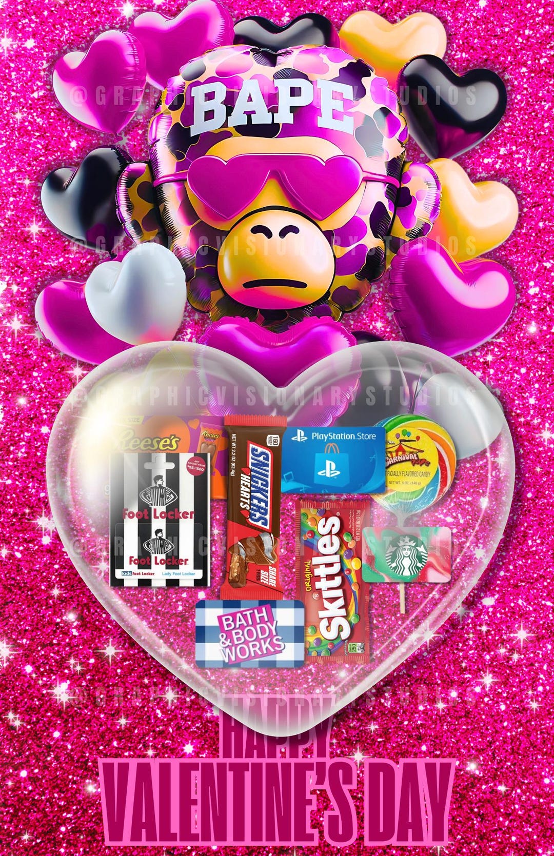 Jumbo Treat Card Template bape-girls-women-gift - Etsy