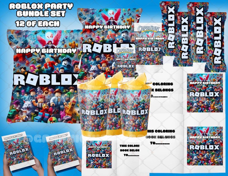 Roblox Party 60 Item Favor Bundle Set - Etsy