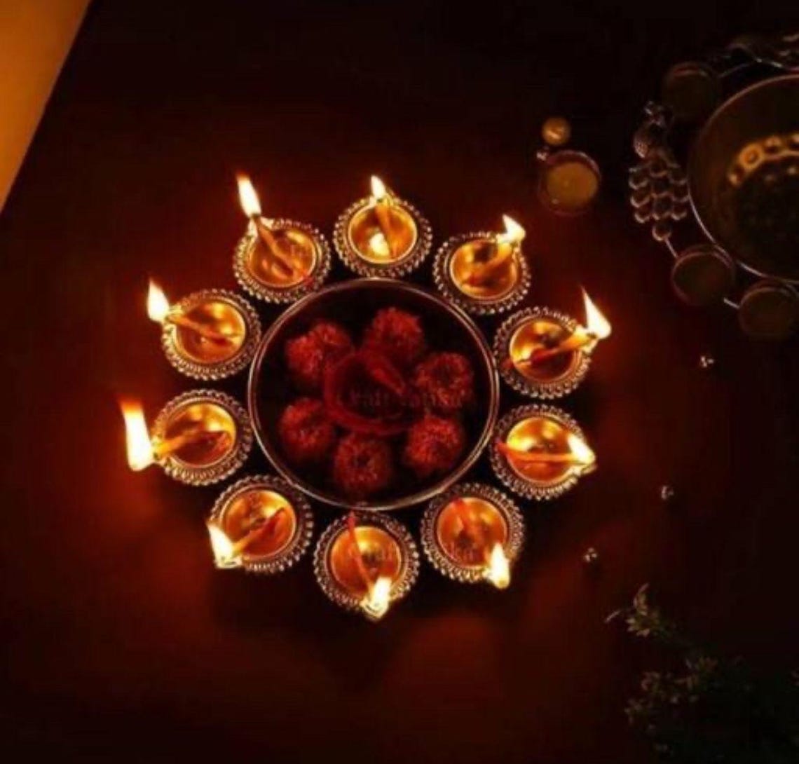 Golden Decorative Metal Diya Urli Bowl Handcrafted Rangoli Urli Bowl ...
