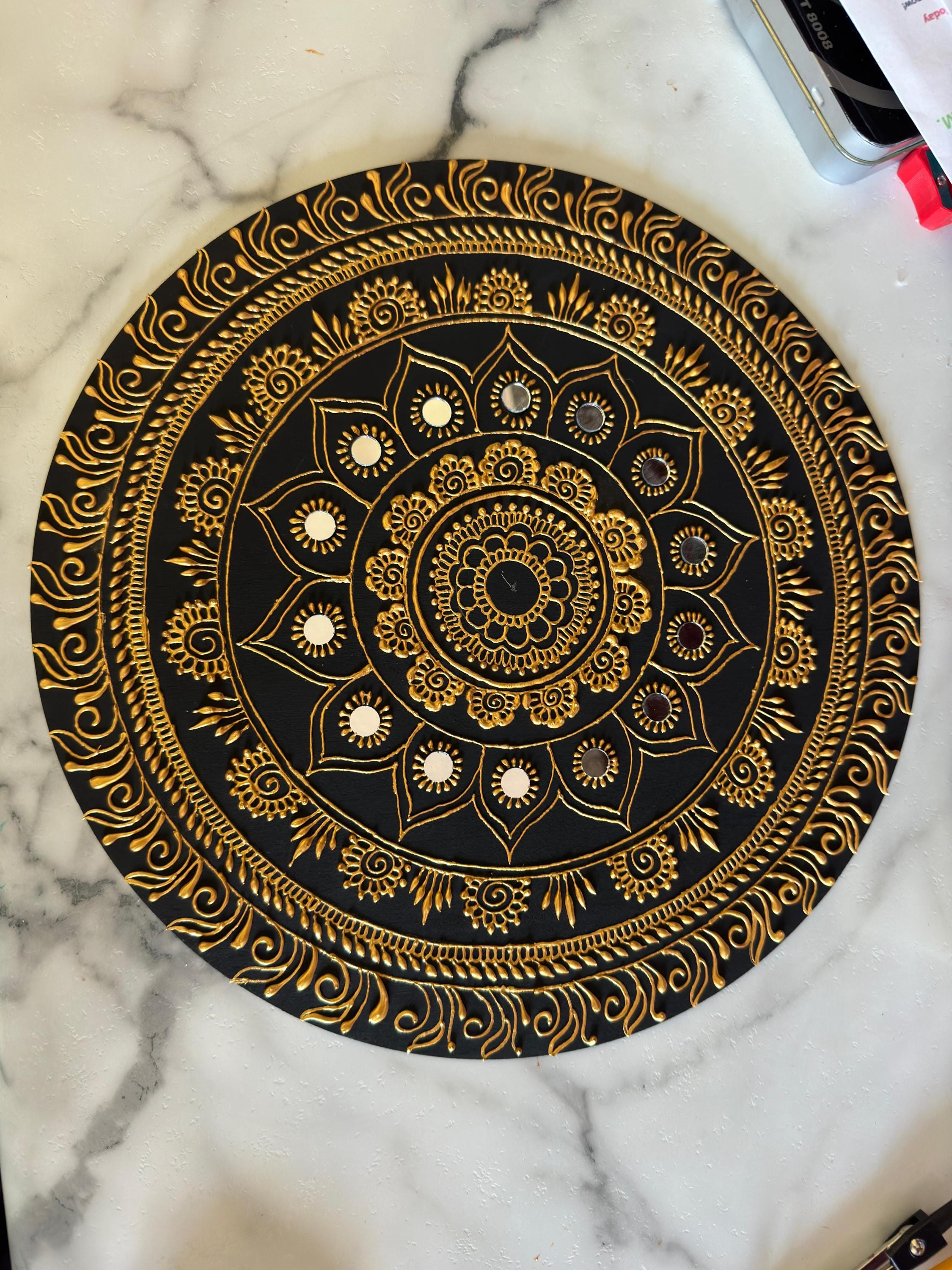 Hand Painted Mandala Art, Hand Painted Henna Canvas, Diwali Gift, Gift ...