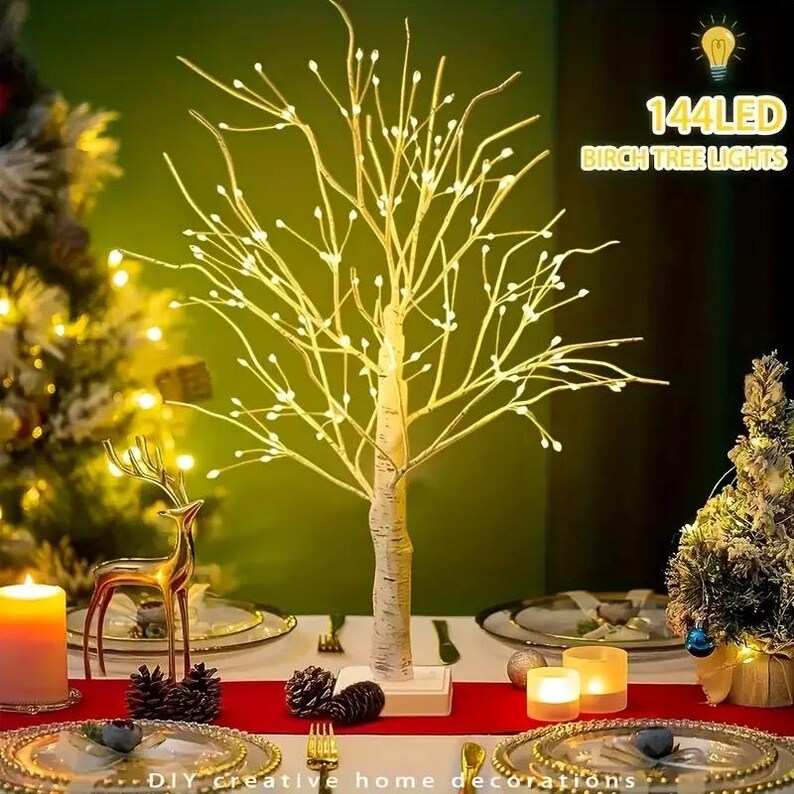 LED Birch Tree Lamp, Holiday Home Decor, Valentines Day Gift - Etsy