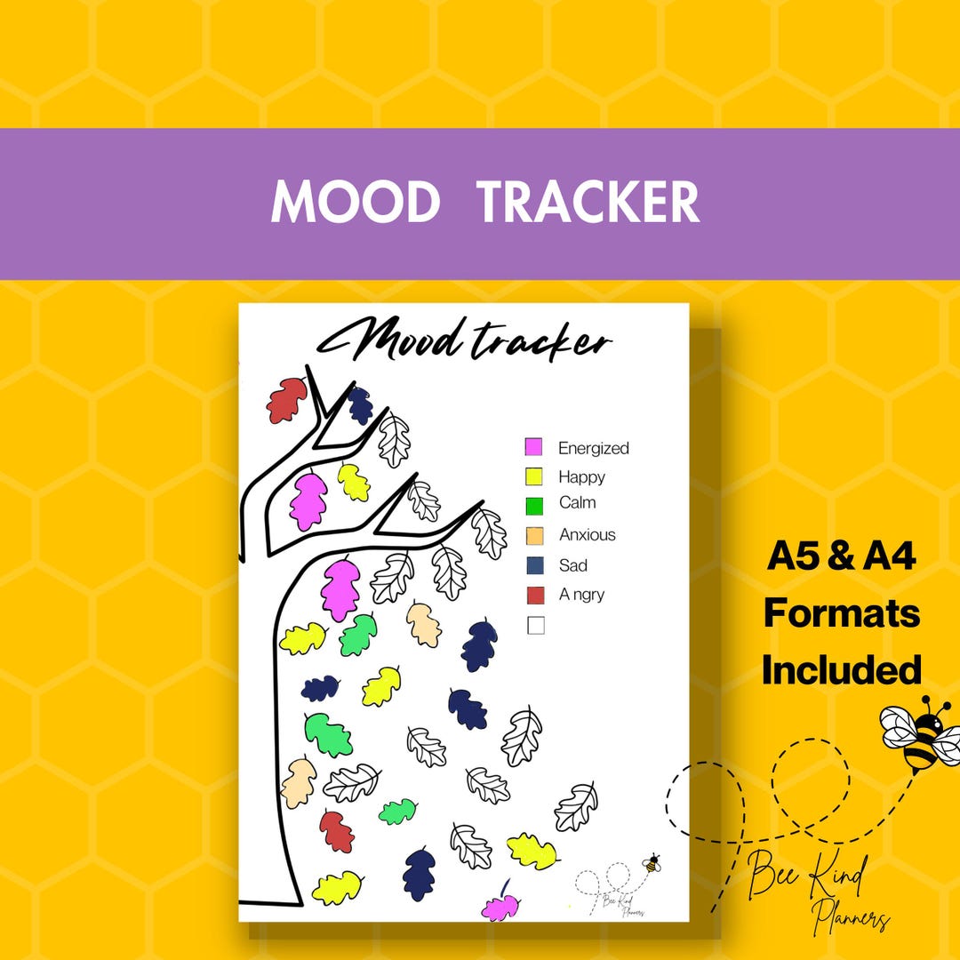 Monthly Mood Tracker | Printable Journal Page | Daily Mood Tracker ...
