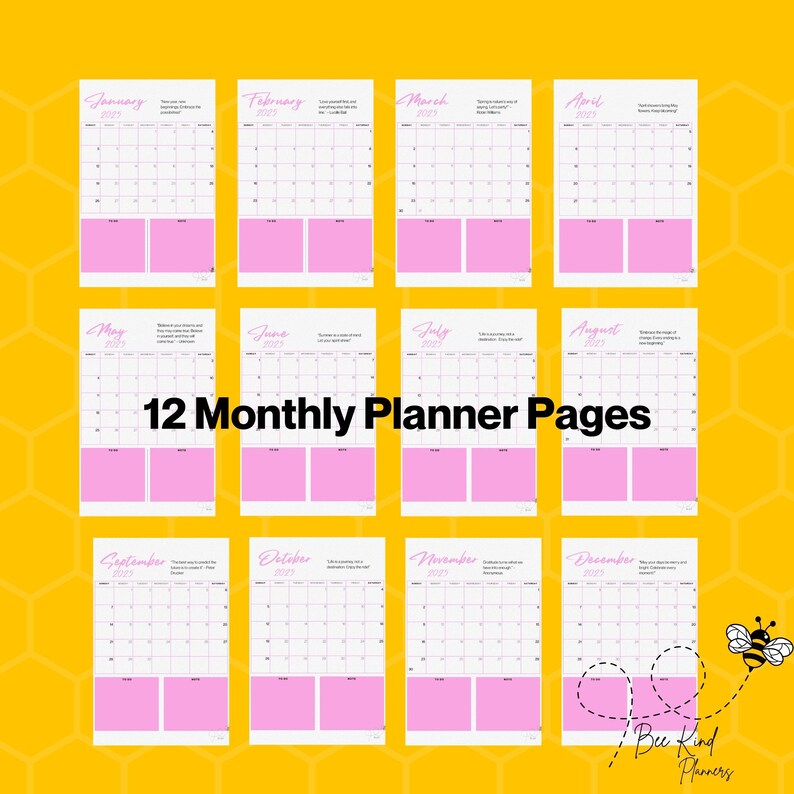 2025 Monthly Planner | Cute Pink 2025 Calendar | Printable Journal Page ...
