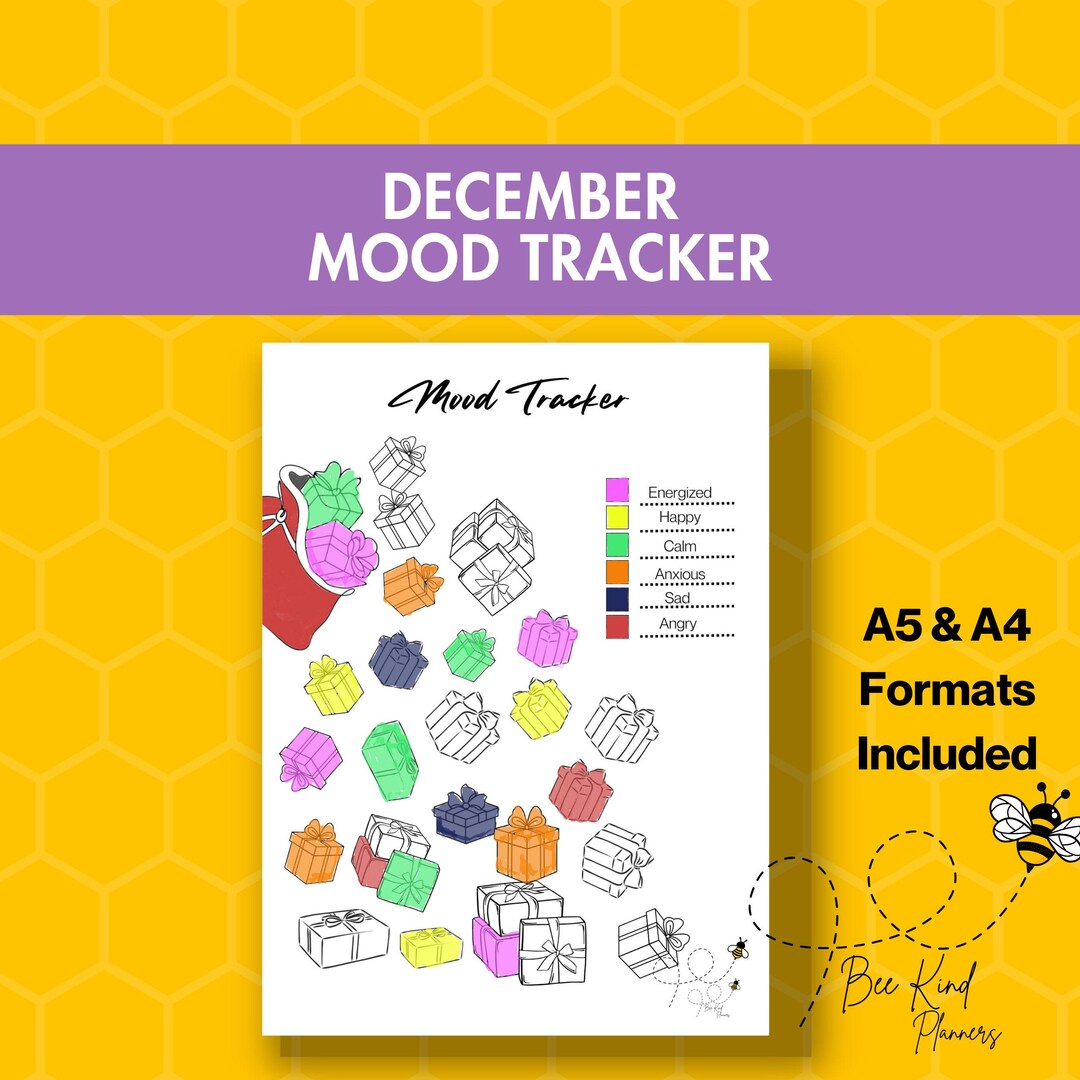 Mood Tracker Printable | Printable Journal Page | December Mood Tracker ...