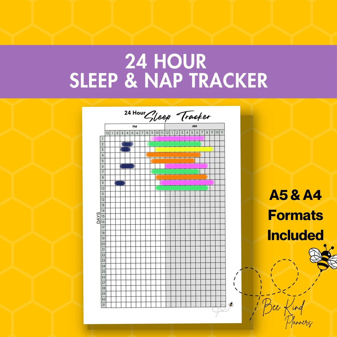 24 Hour Sleep Tracker Printable Journal Page Printable Monthly Sleep ...
