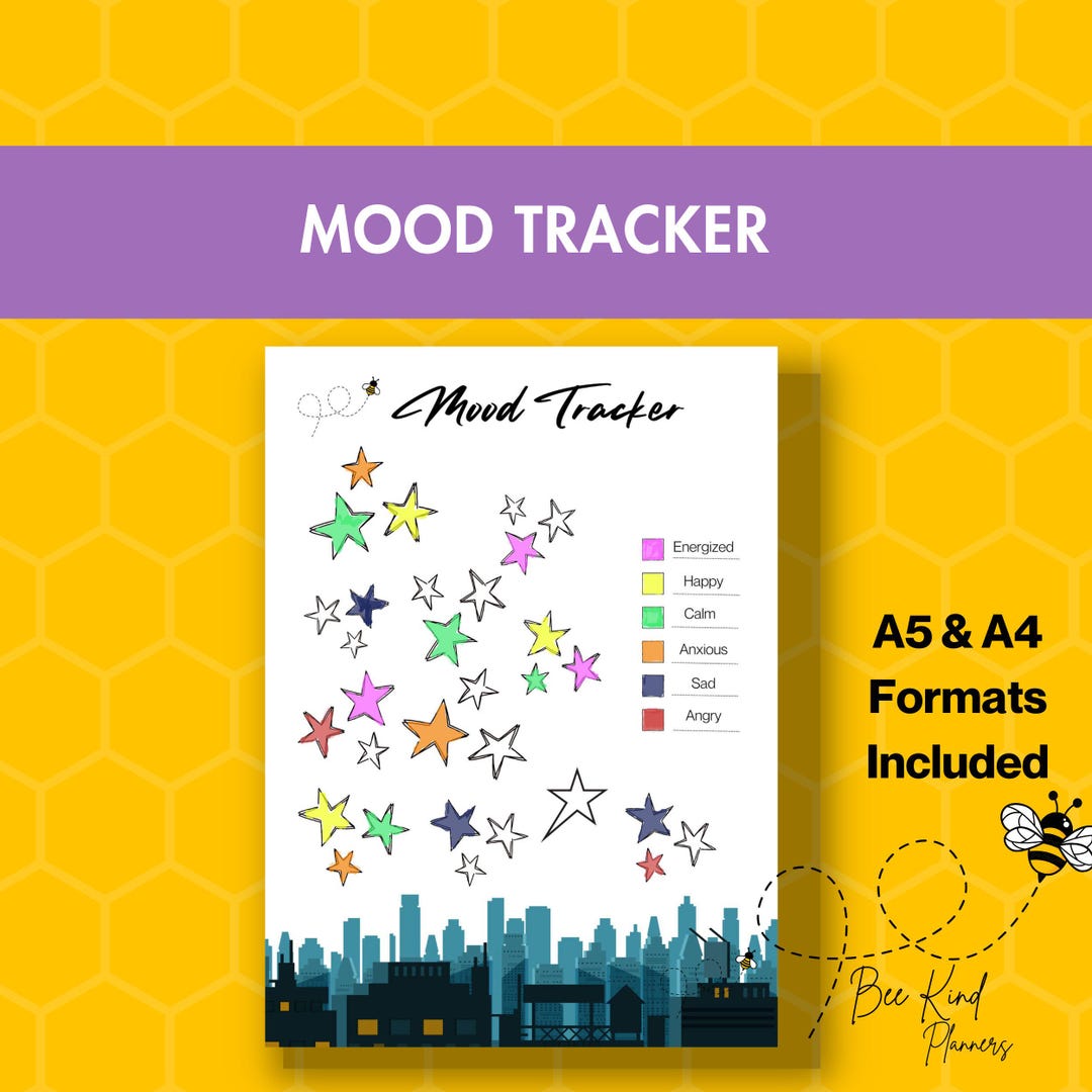 Mood Tracker Printable Starry Night Tracker Printable Journal Page ...