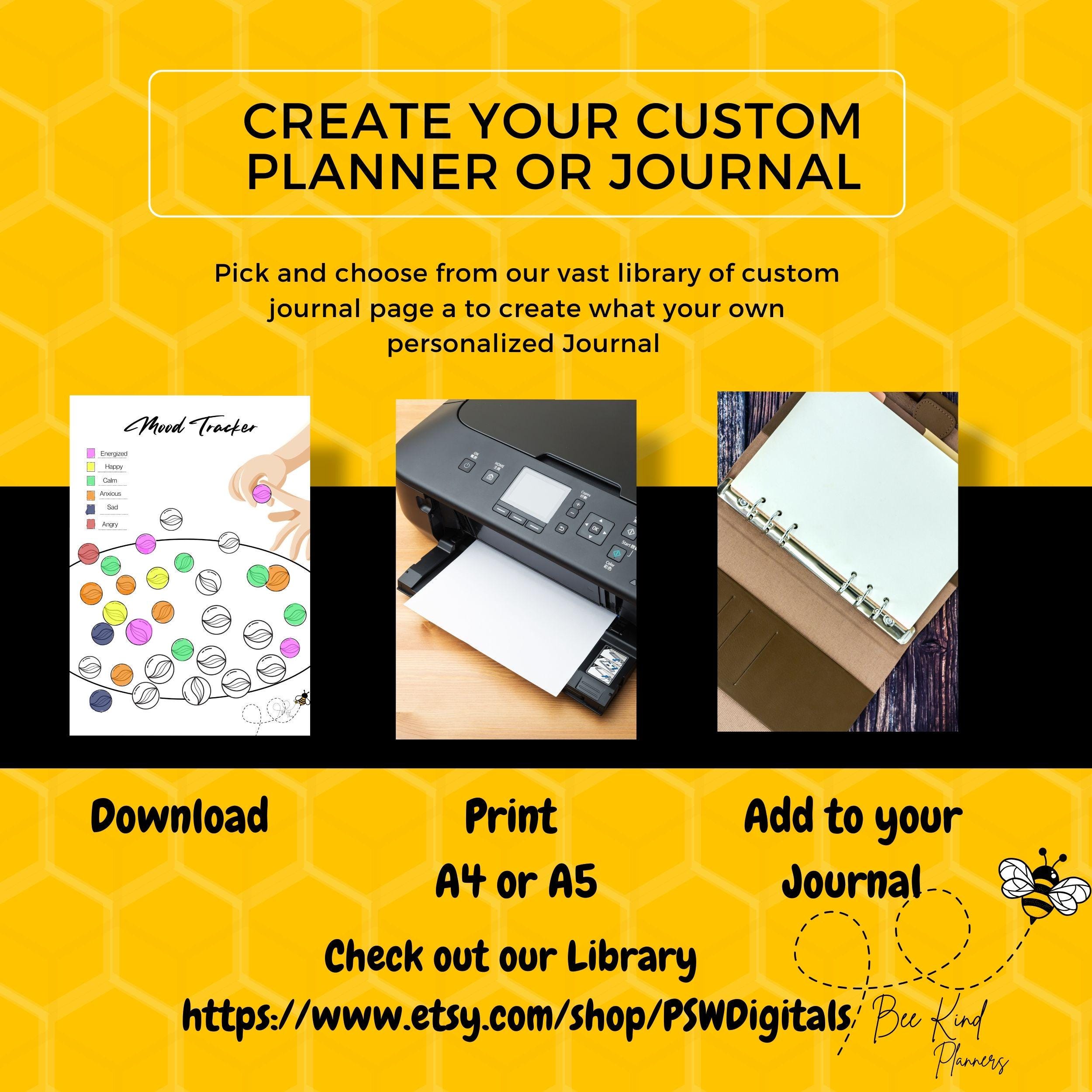 2025 Monthly Mood Tracker Printable | Printable Journal Page | Marbles ...