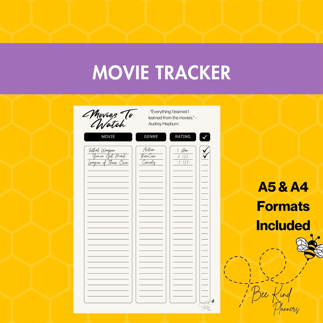 Movies to Watch List | Printable Journal Page | Movie Review | Cinema ...