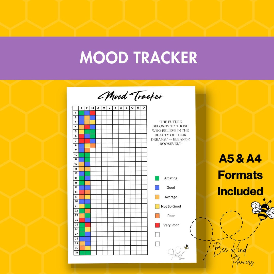 Monthly Mood Tracker Printable Printable Journal Page Daily Mood ...