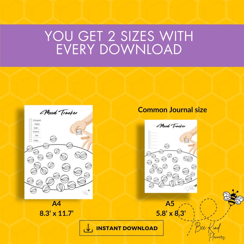 2025 Monthly Mood Tracker Printable | Printable Journal Page | Marbles ...