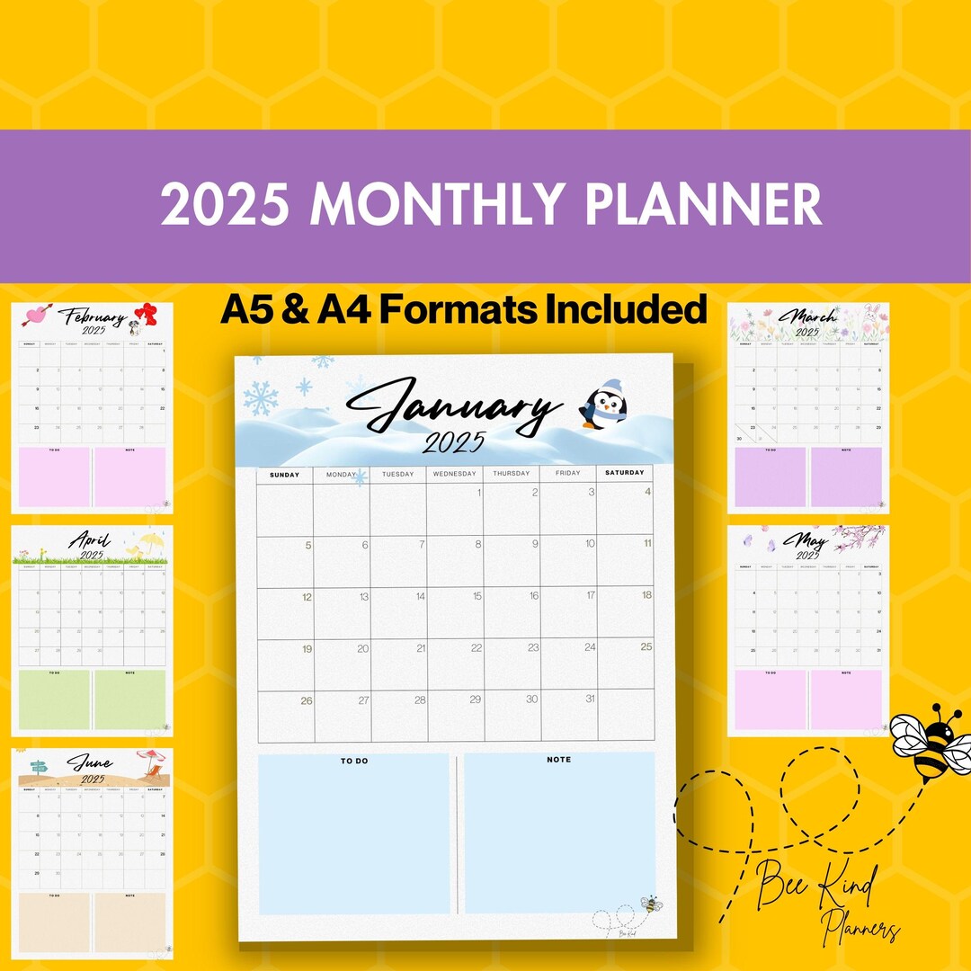 2025 Monthly Planner | Printable Journal Page | Cute 2025 Calendar ...