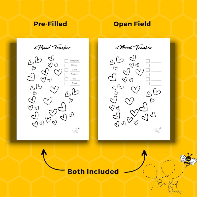 2025 Monthly Mood Tracker Printable Printable Journal Page Heart Mood ...