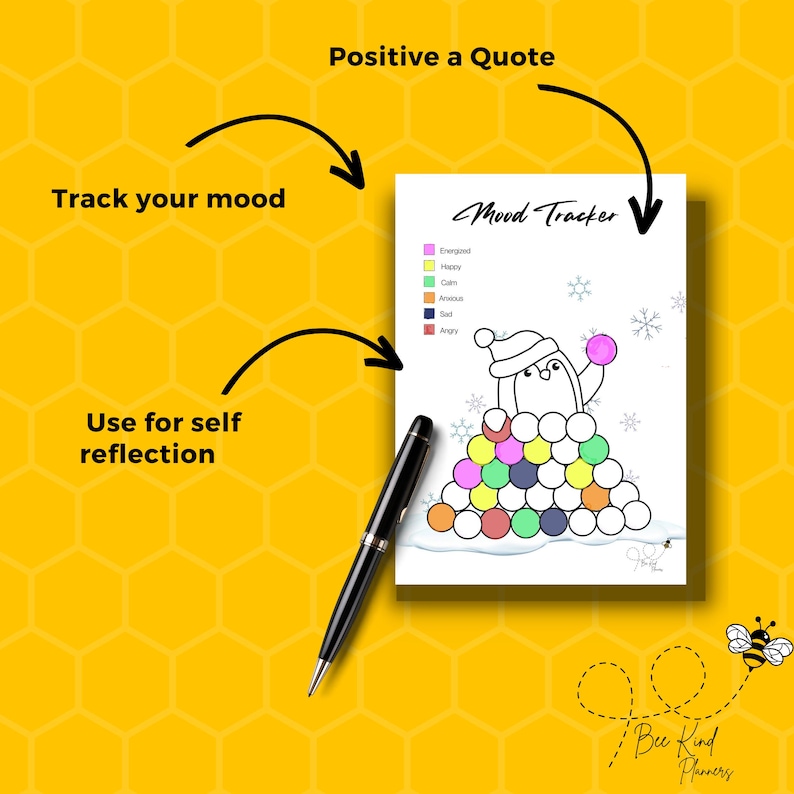2025 Monthly Mood Tracker Printable | Printable Journal Page | Penguin ...