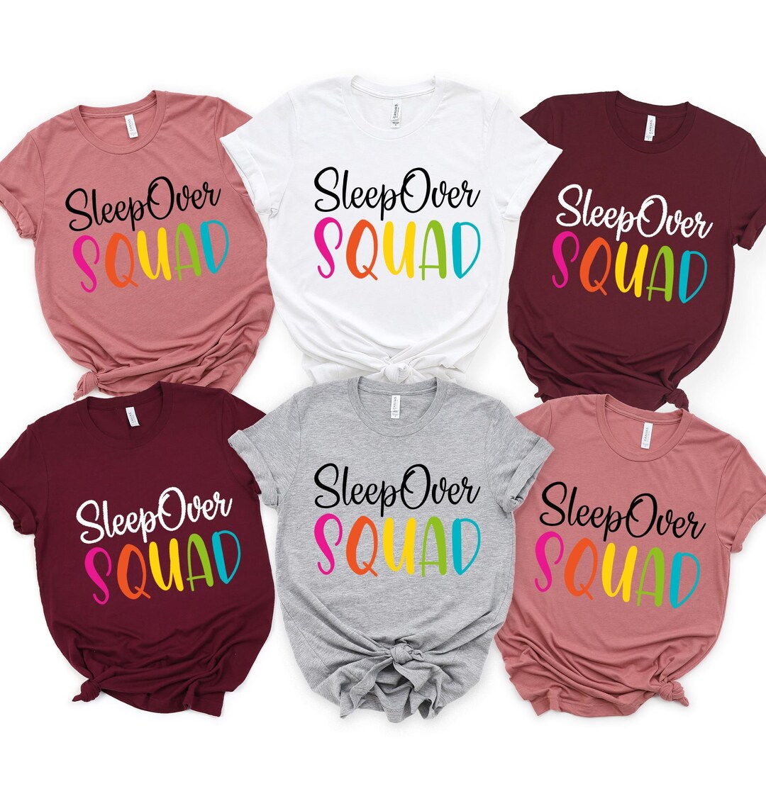 Sleepover Squad Shirts, Slumber Party Matching Tees - Etsy