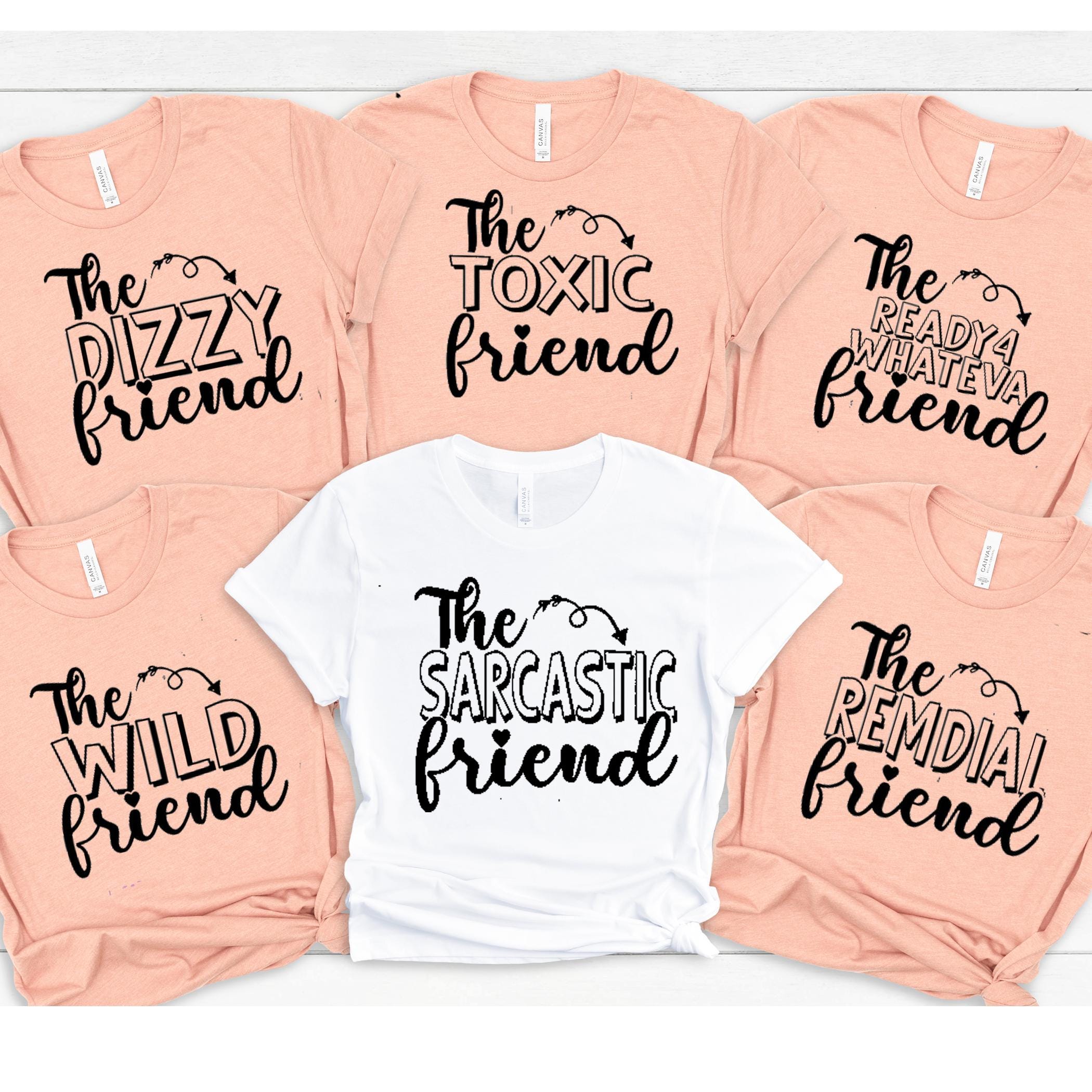 Funny Friend Group Shirts, Personalized BFF Matching Shirts - Etsy
