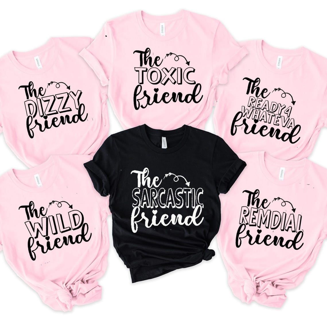 Funny Friend Group Shirts, Personalized BFF Matching Shirts - Etsy